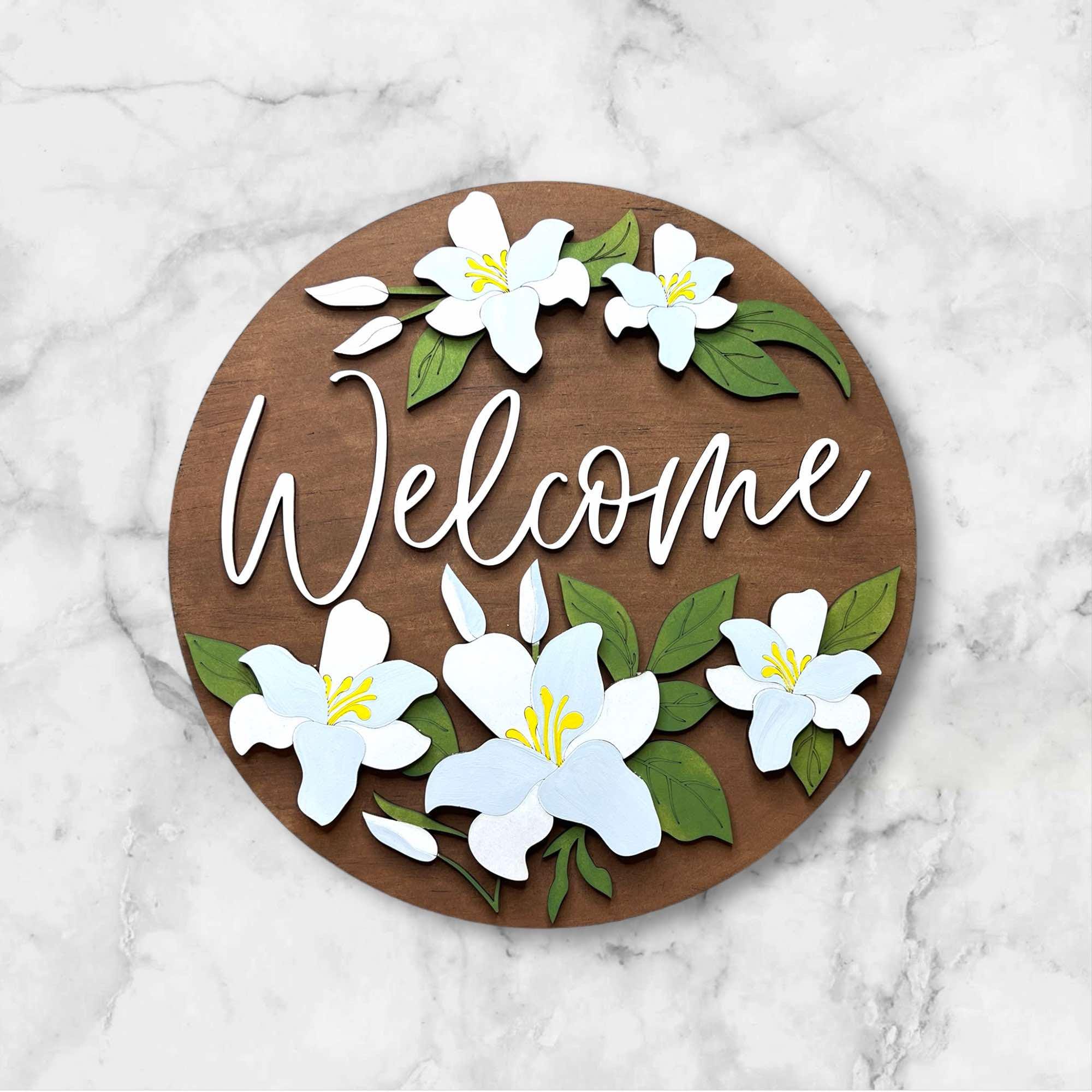 DIY Sign Kit - Welcome Lily Round Sign, Love Sign, Welcome Sign, DIY ...