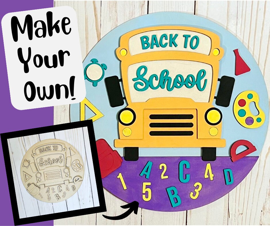 DIY Sign Kit - Back to School Bus Sign, Welcome Sign, DIY Kit, Paint at ...