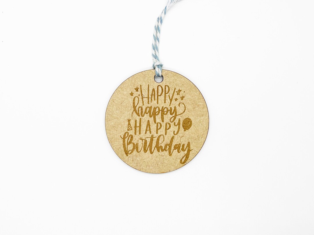 Birthday Gift Tag - Happy Happy Happy Birthday Ballons Gift Tag ...