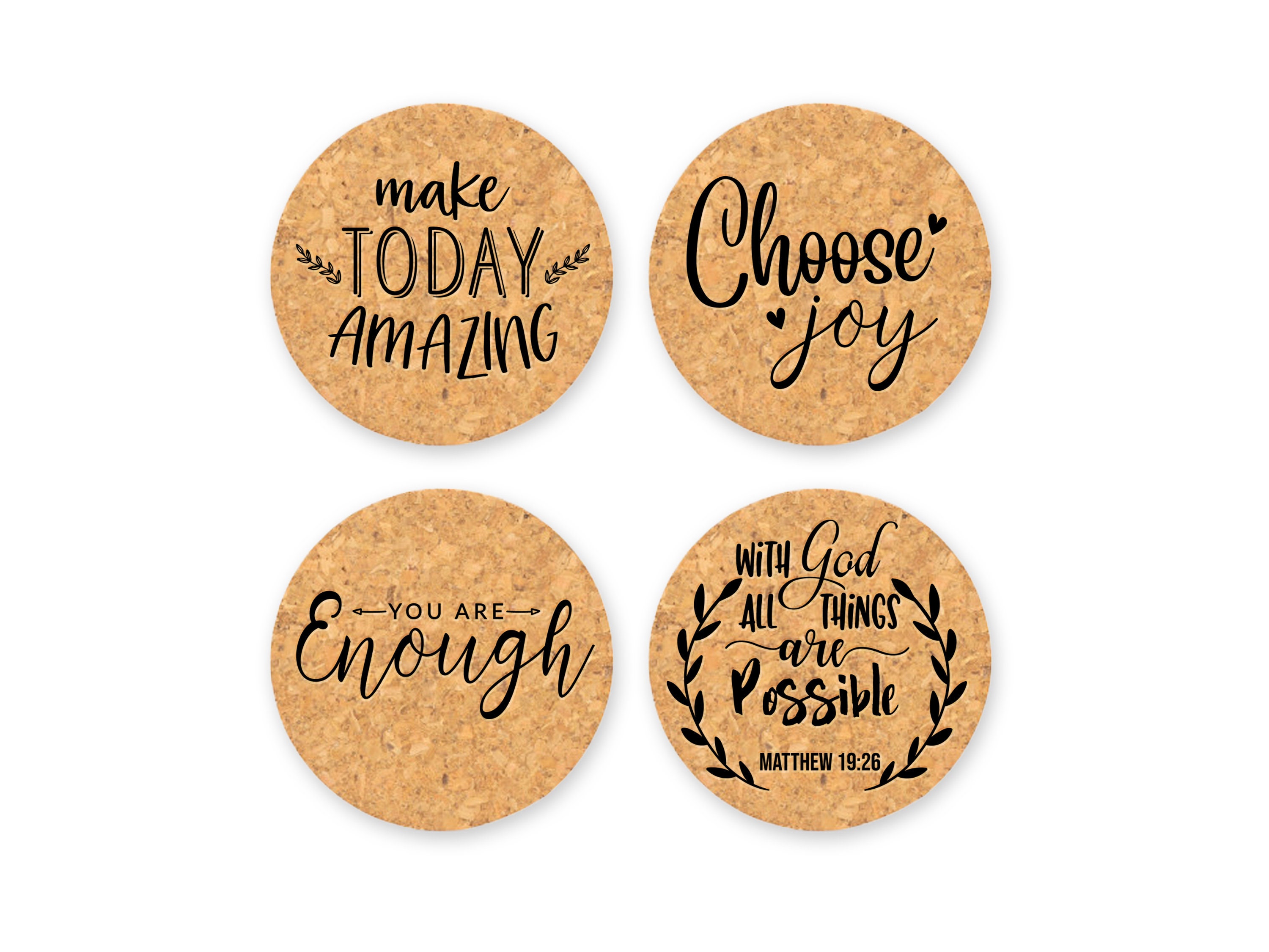 Encouraging Quotes Coaster Set Make Today Amazing Choose | Etsy
