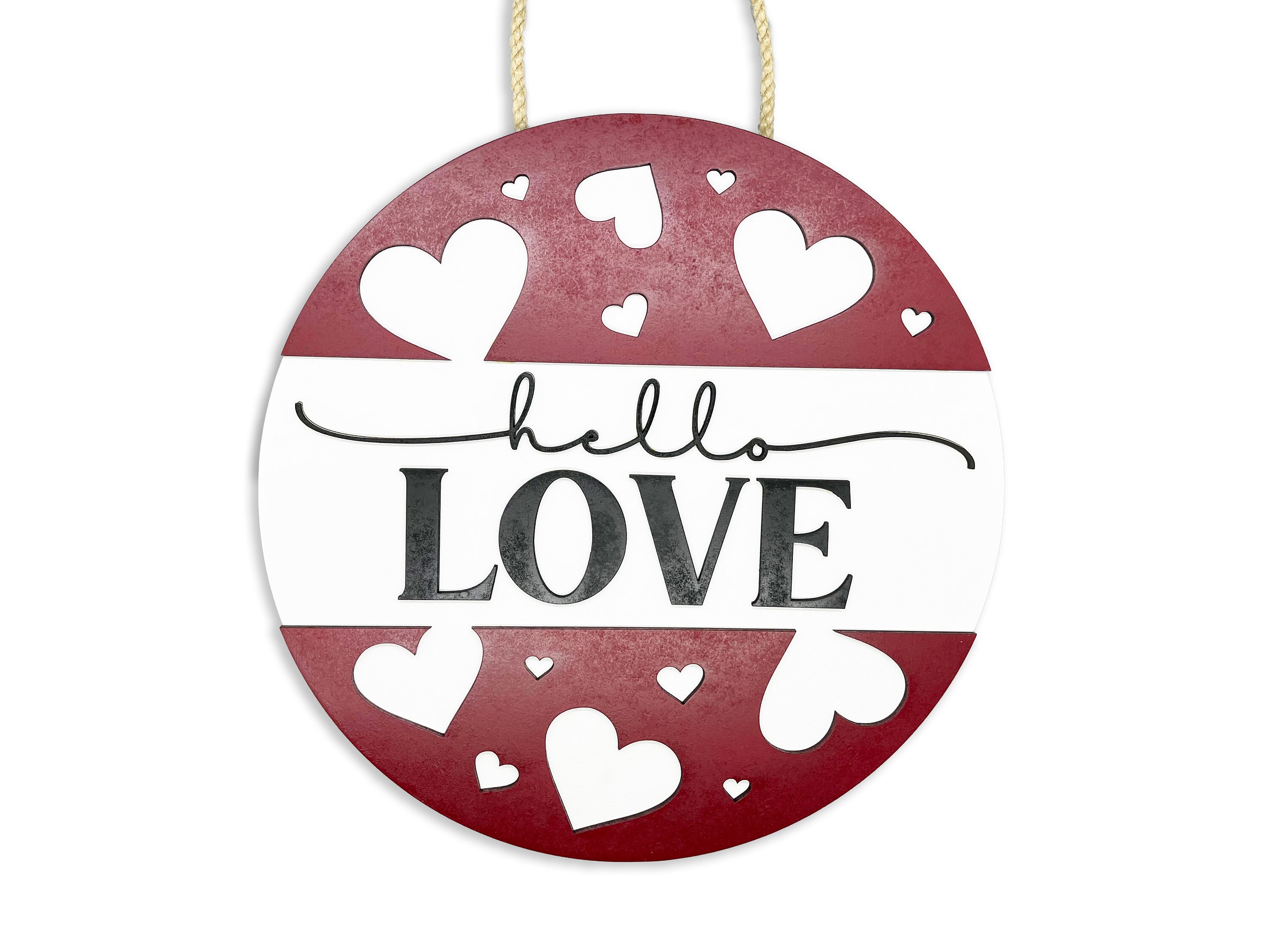Hello Love Wood Sign - Hello Love Welcome Sign, Door Sign, Valentines ...