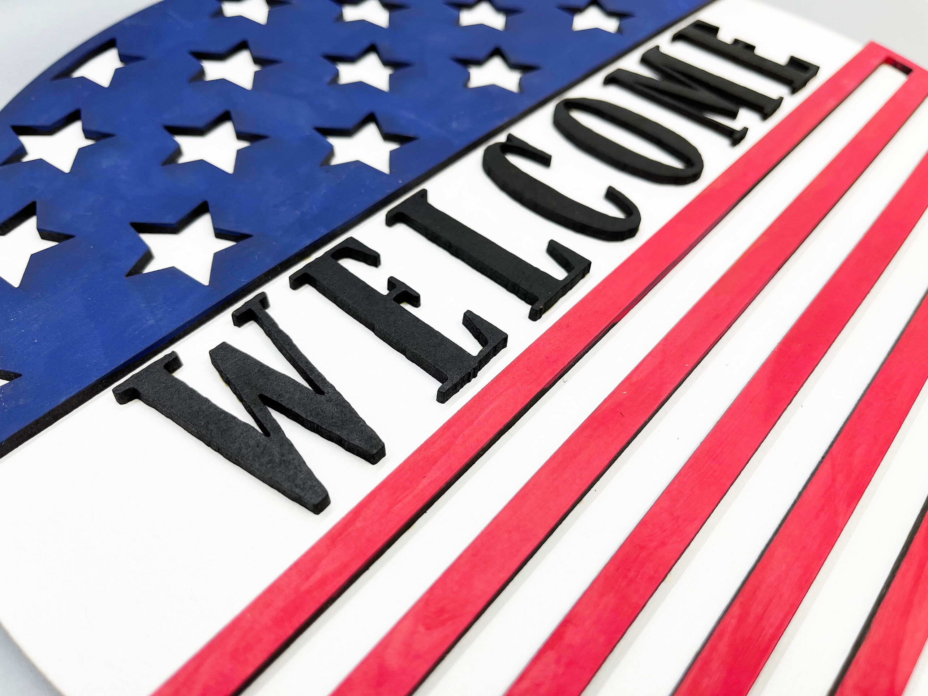 DIY Sign Kit - Welcome Stars and Stripes Sign, Welcome Sign, DIY Kit ...