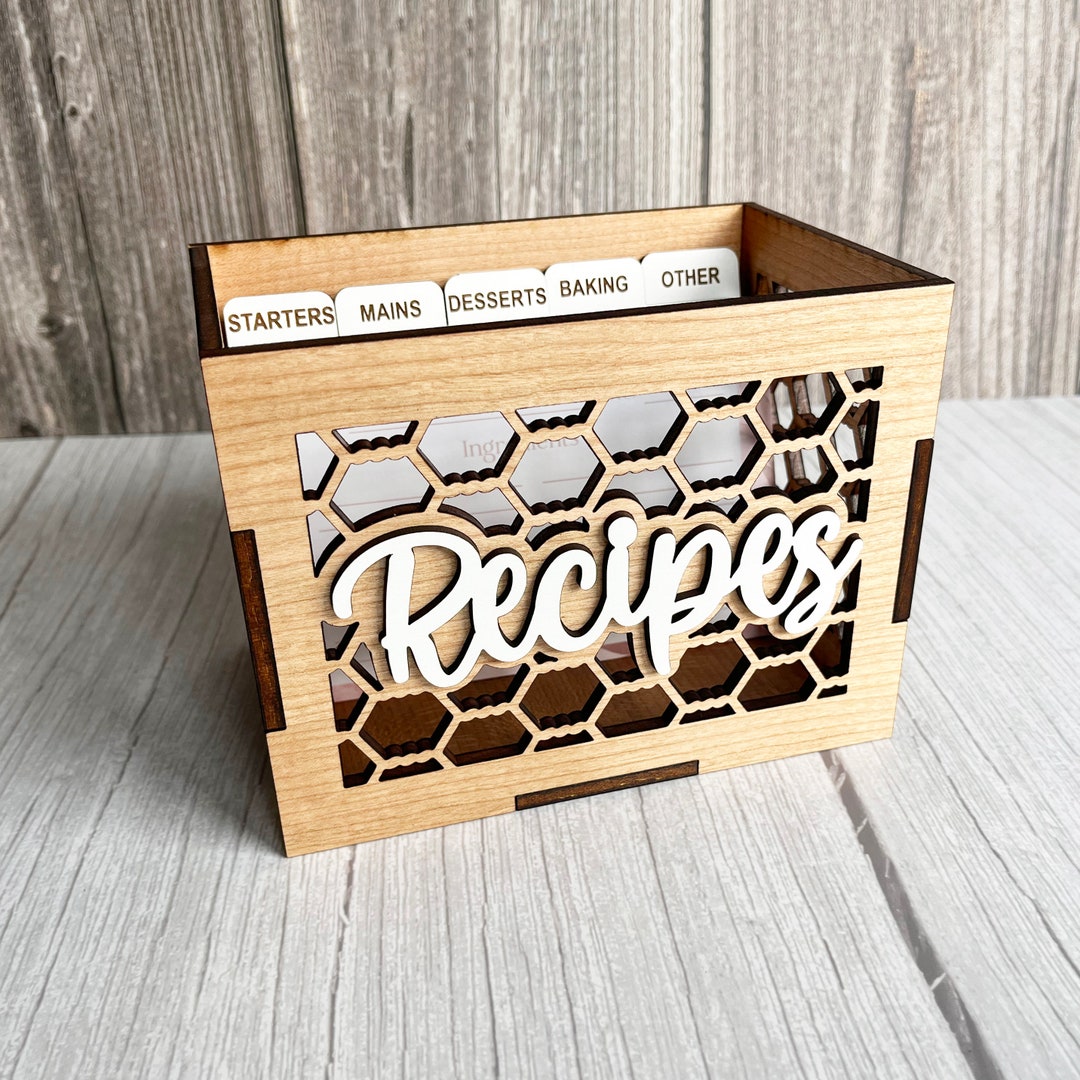 Wooden Recipe Box - Chicken Wire Recipe Box, 4 X 6 Recipe Box, Wood ...