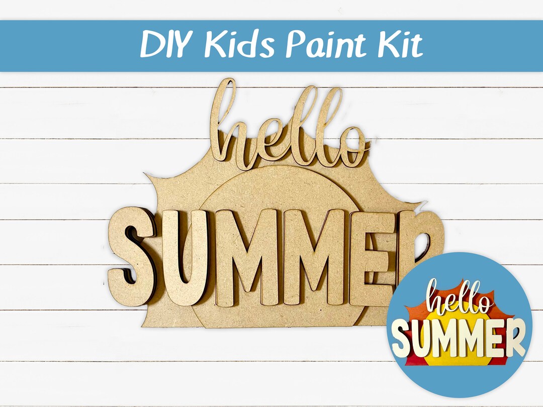 DIY Kids Paint Kit - Hello Summer Sun Kit, Kids Paint Project, DIY Kit ...