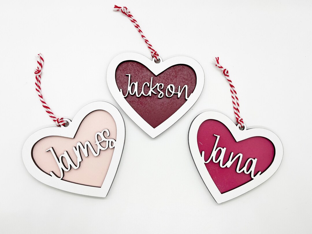 Heart Name Tag - Heart Name Cutout Gift Tag, Personalized Heart Tags ...