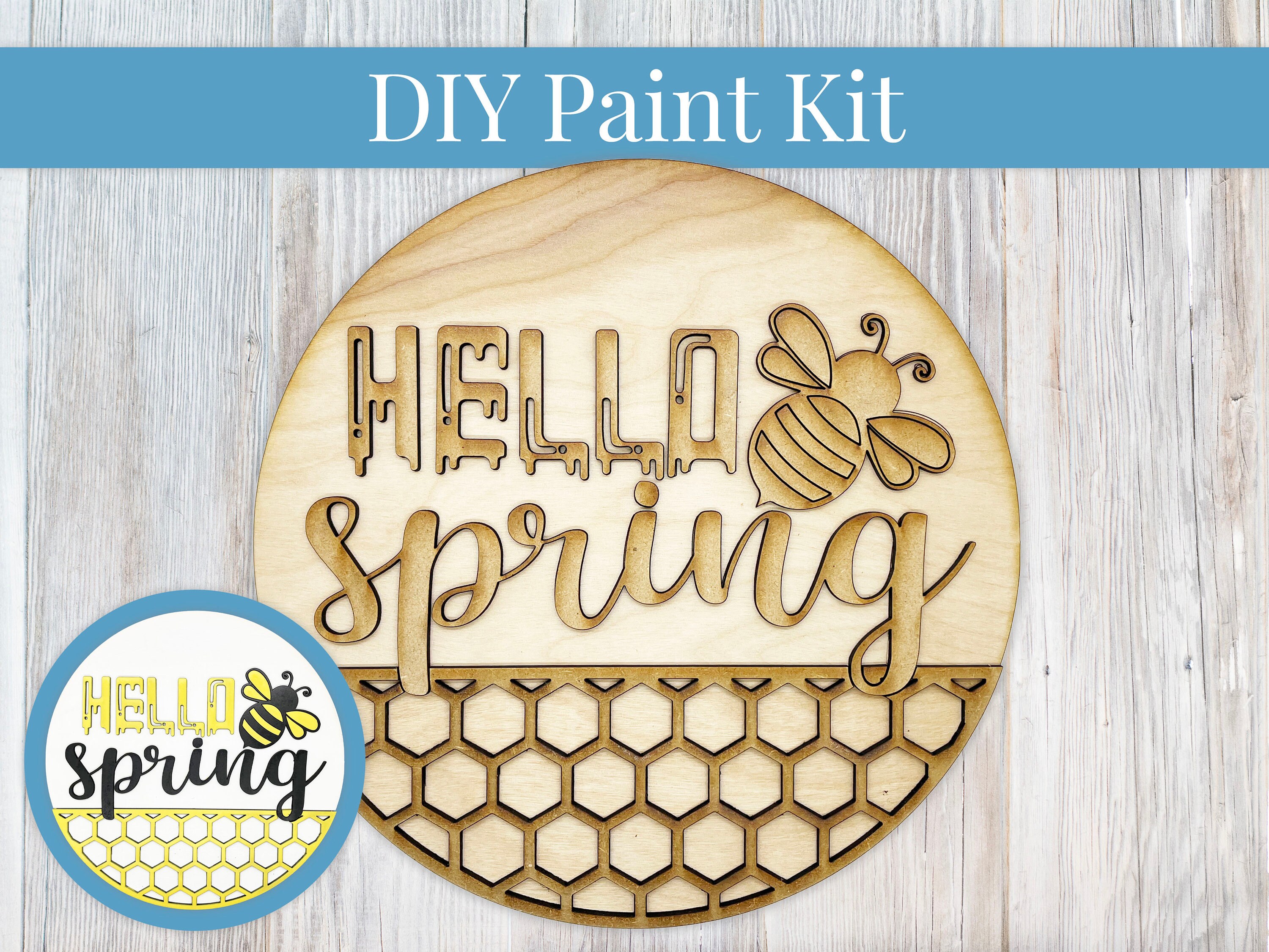 DIY Sign Kit Hello Spring Honeybee Sign Welcome Sign DIY - Etsy