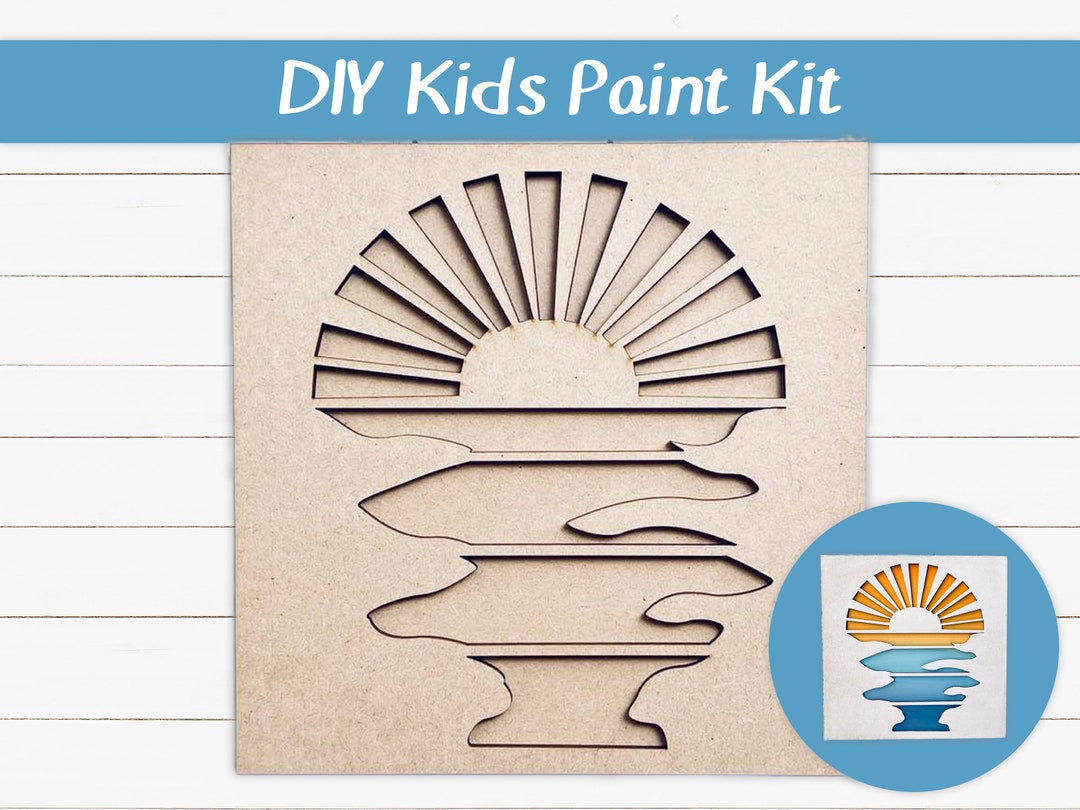 DIY Kids Paint Kit - Layered Sunset DIY Kit, Kids Paint Project, DIY ...