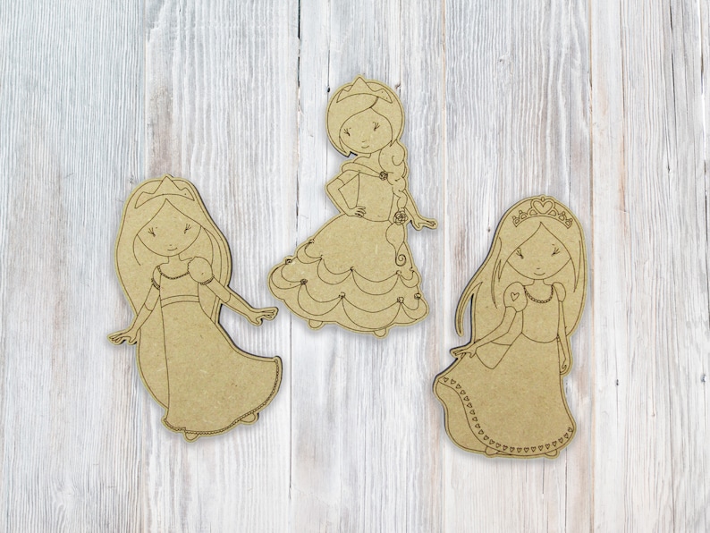 Princess Craft Kids Craft Kit Princess Princesses Crowns Wood Cutout ...