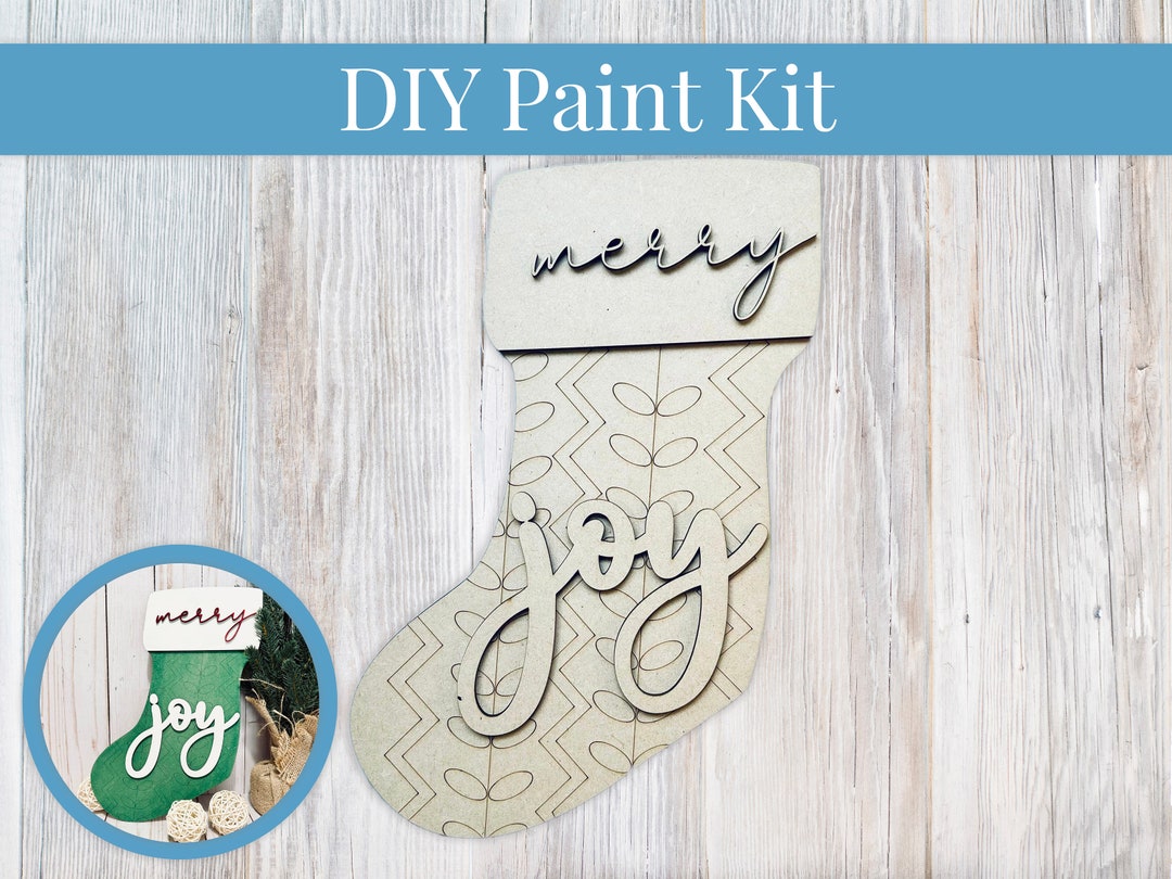 DIY Sign Kit - Joy Stocking Sign Kit, Welcome Sign, DIY Kit, Paint at ...