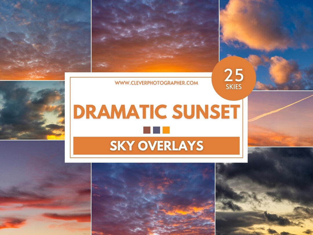 25 Dramatic Sunset Sky Textures & Overlays | Super High Quality ...