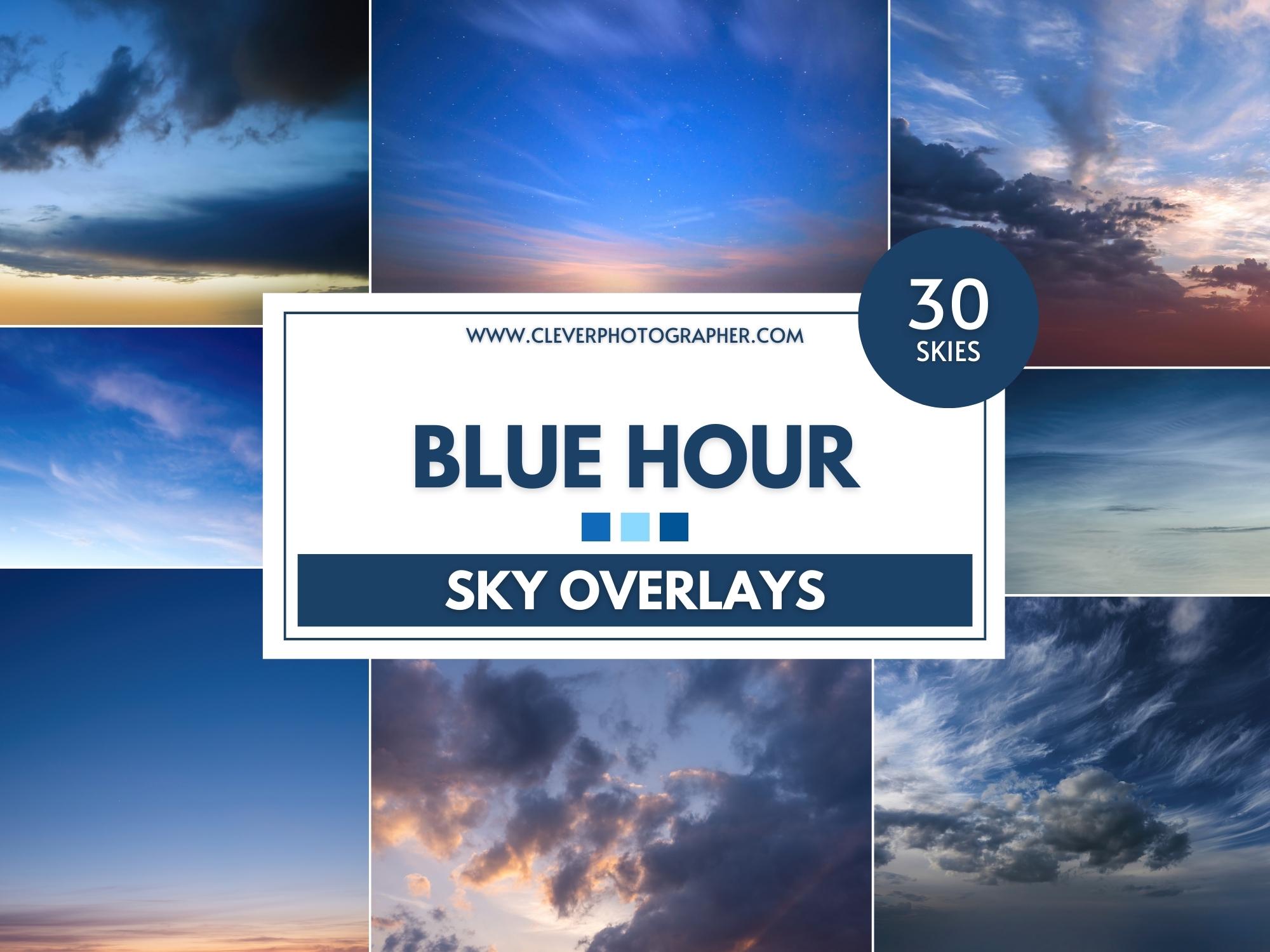 30 Blue Hour Sky Textures & Overlays | Super High Quality | Photoshop ...