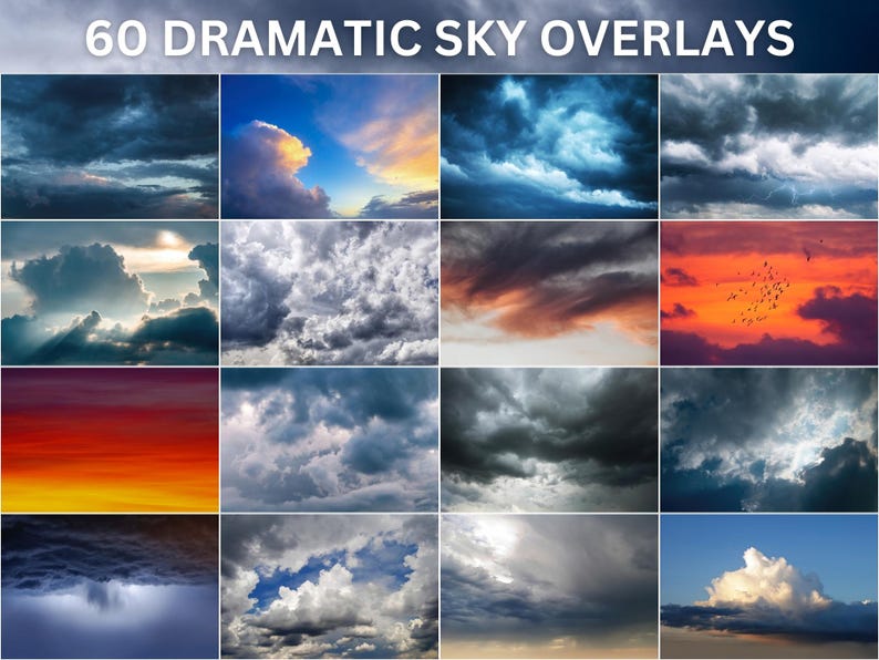 60 Dramatic Sky Textures & Overlays | Super High Quality | Photoshop ...