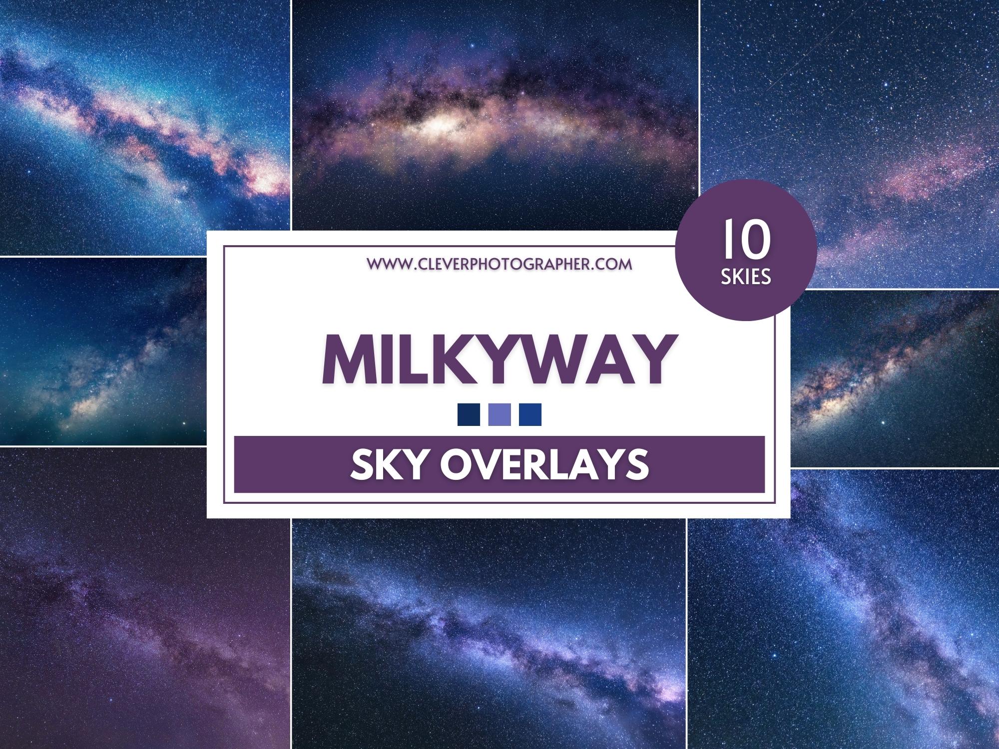10 Milky Way Sky Textures & Overlays | Super High Quality | Photoshop ...
