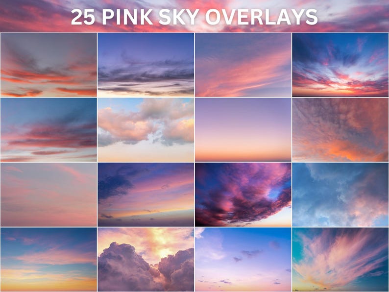 25 Pink Sky Textures & Overlays | Super High Quality | Photoshop ...
