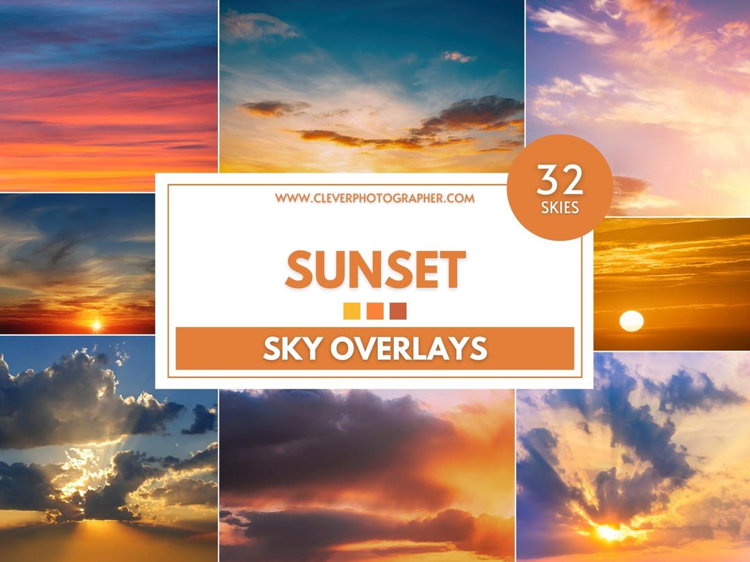 32 Sunset Sky Textures & Overlays | Super High Quality | Photoshop ...