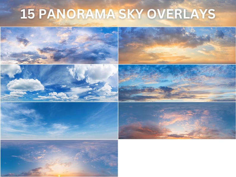 15 Panorama Sky Textures & Overlays | Super High Quality | Photoshop ...