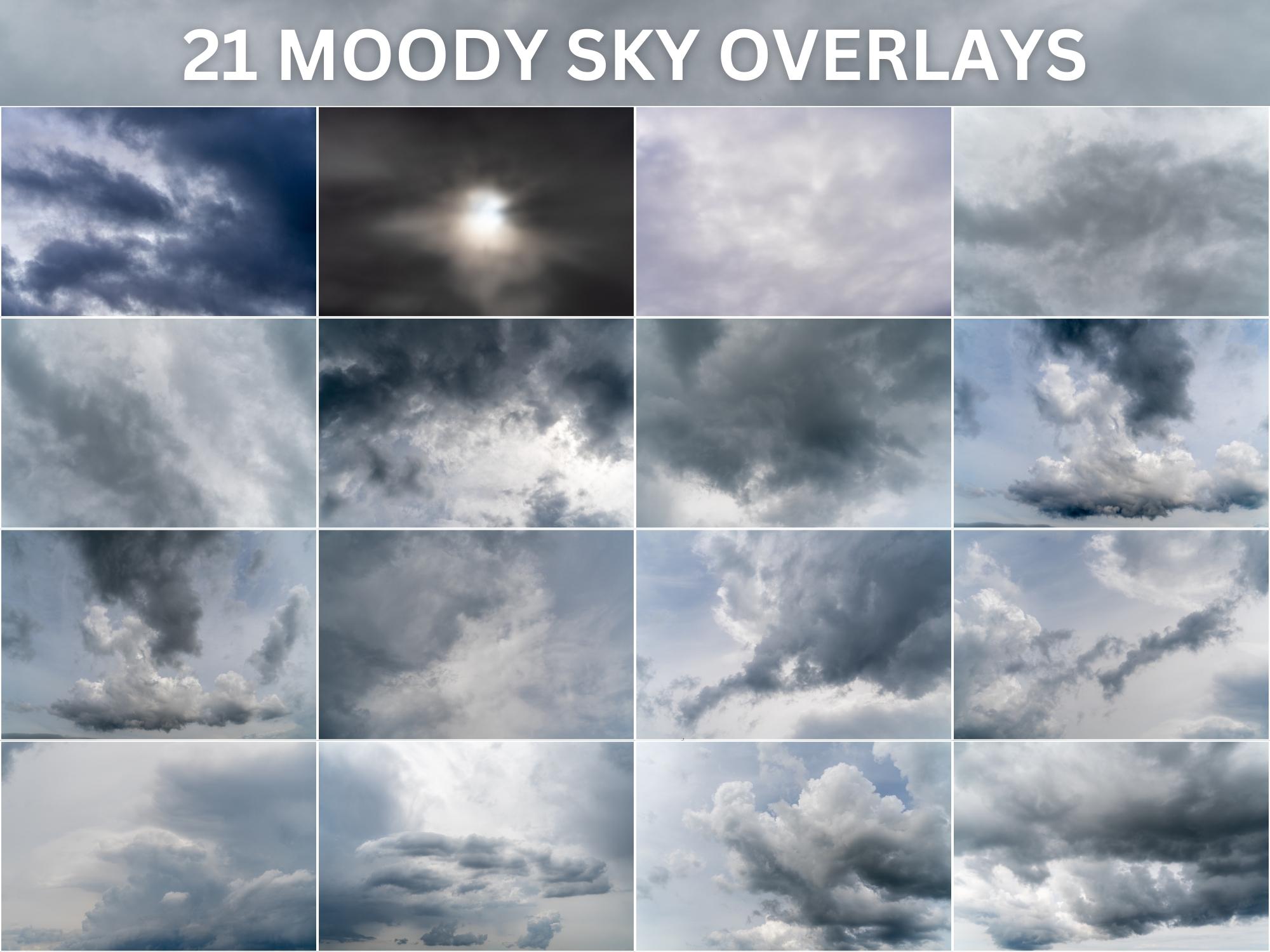 21 Moody Sky Textures & Overlays | Super High Quality | Photoshop ...