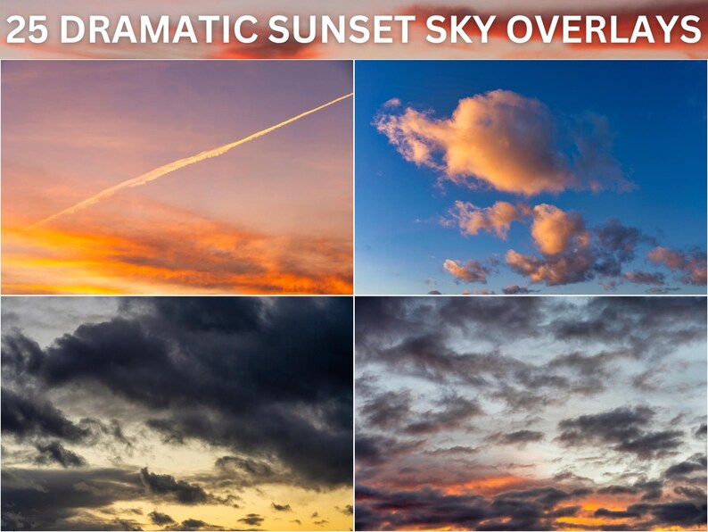 25 Dramatic Sunset Sky Textures & Overlays | Super High Quality ...