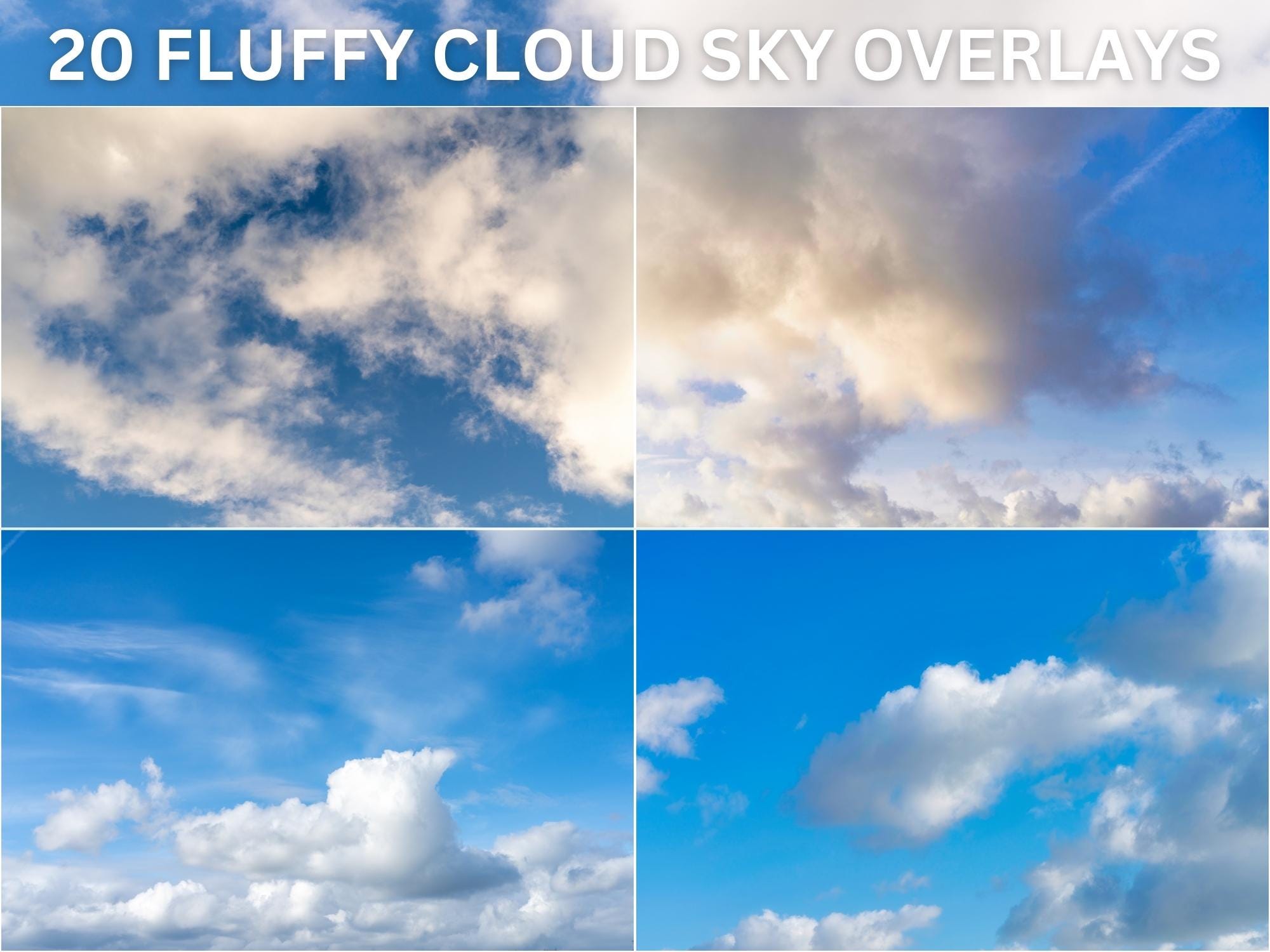 20 Fluffy Clouds Sky Textures & Overlays | Super High Quality ...