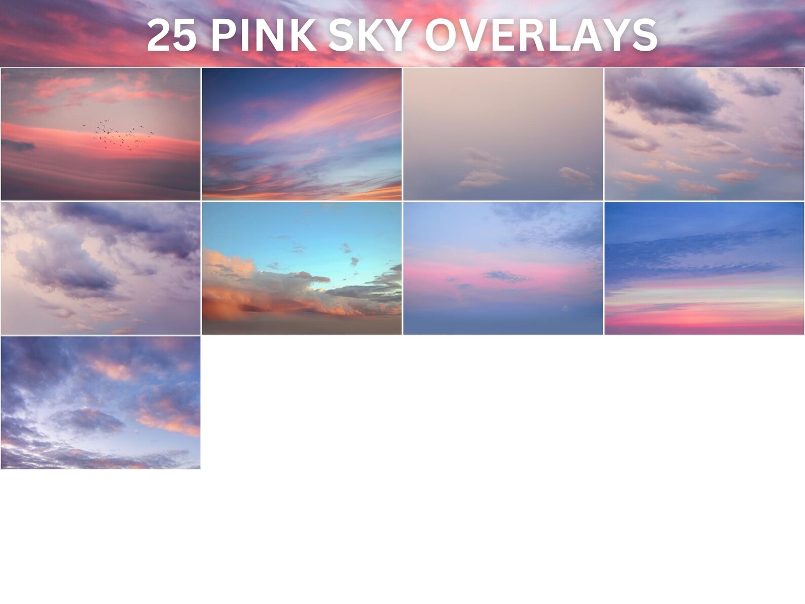 25 Pink Sky Textures & Overlays | Super High Quality | Photoshop ...