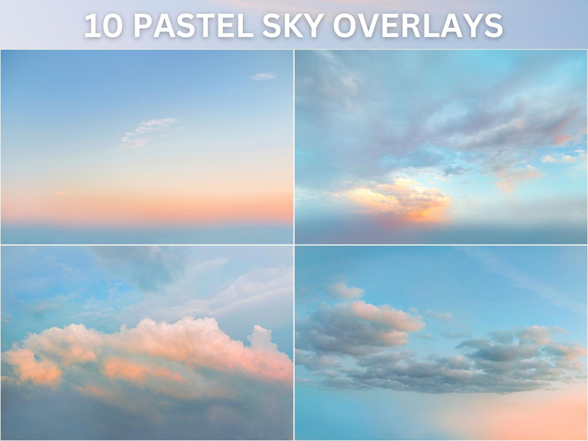 10 Pastel Sky Textures & Overlays | Super High Quality | Photoshop ...