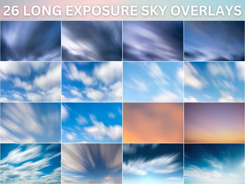 26 Long Exposure Sky Textures & Overlays | Super High Quality ...