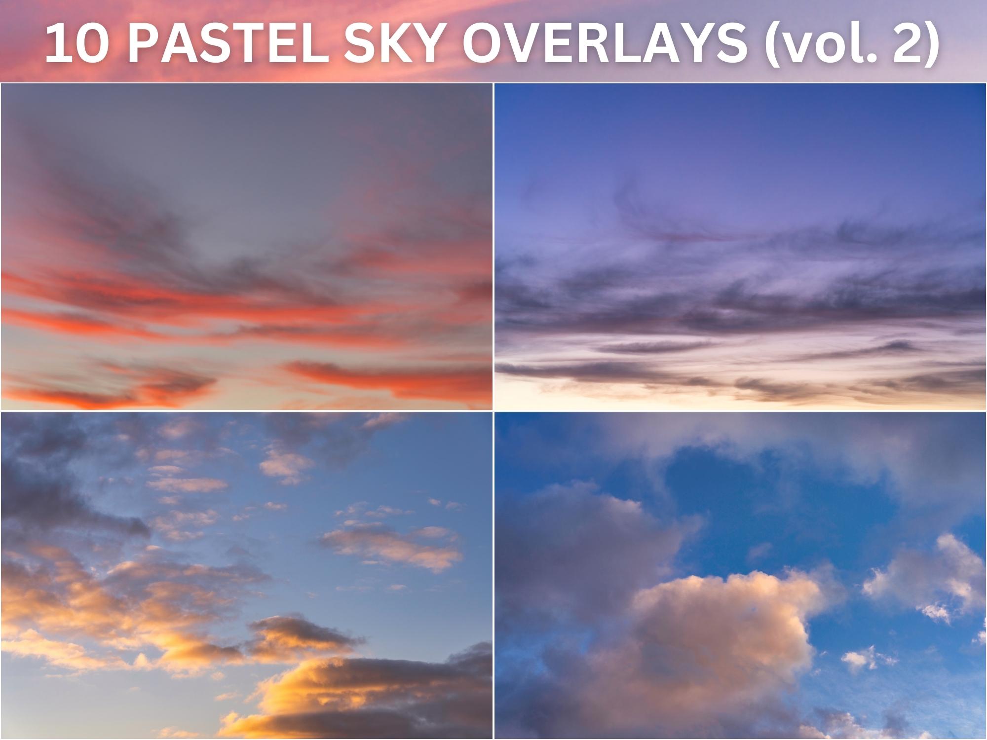 10 Pastel Sky Textures & Overlays | Super High Quality | Photoshop ...