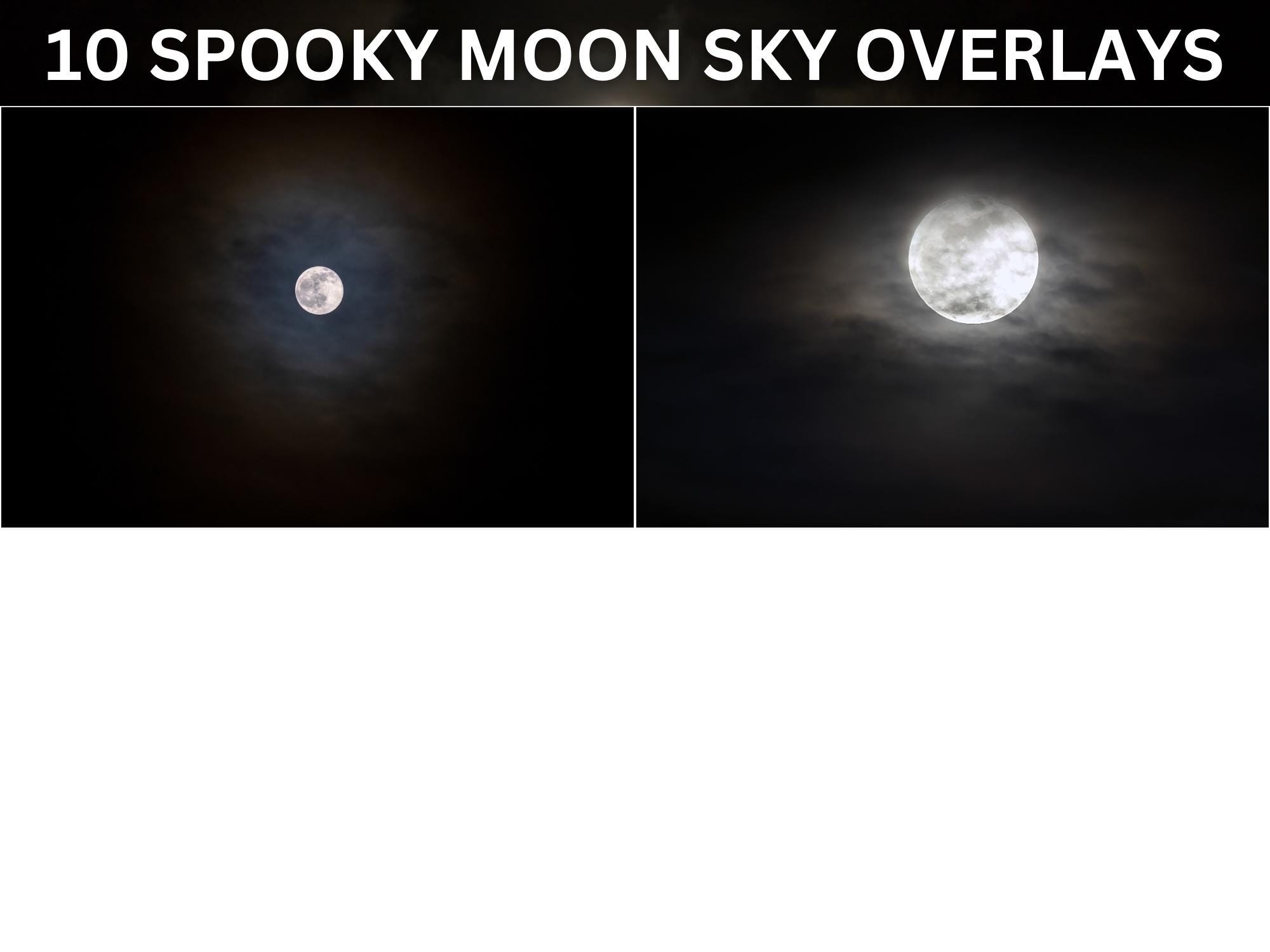 10 Spooky Moon Sky Textures & Overlays | Super High Quality | Photoshop ...