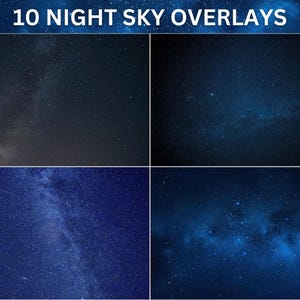 10 Night Sky Textures & Overlays | Super High Quality | Photoshop ...