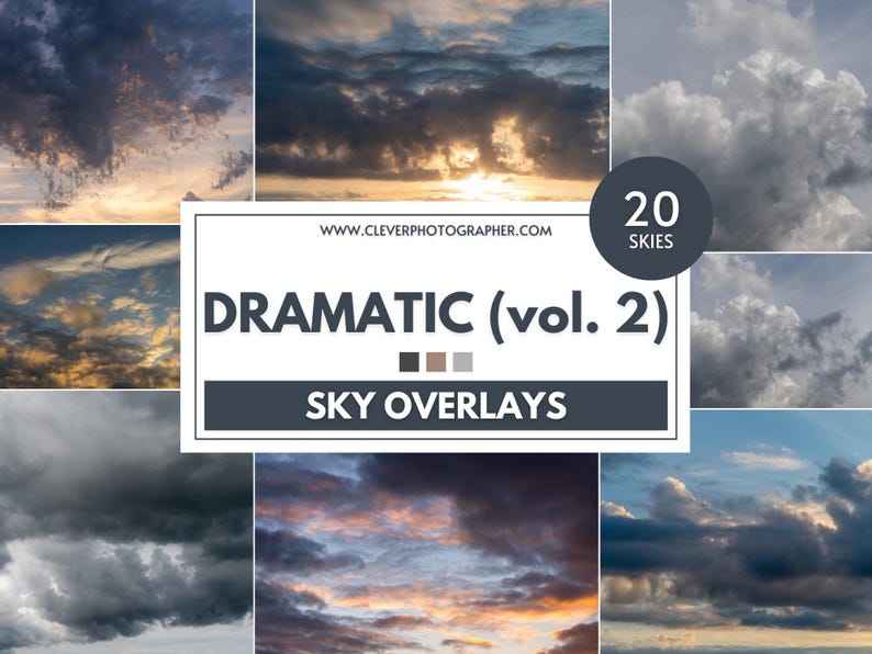 20 Dramatic Sky Textures & Overlays Super High Quality Photoshop ...