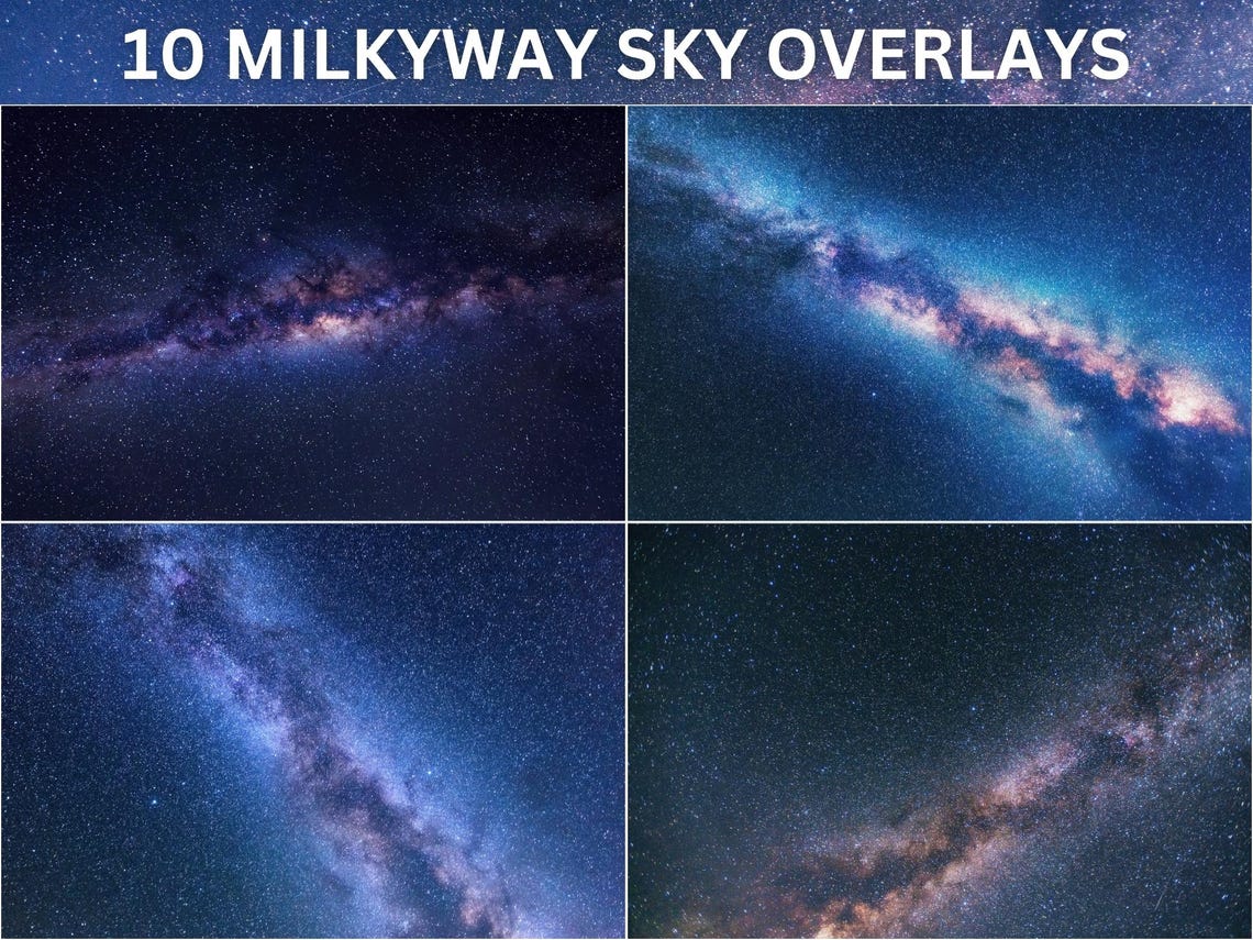 10 Milky Way Sky Textures & Overlays | Super High Quality | Photoshop ...