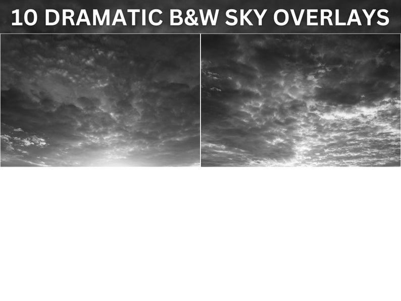 10 Dramatic Black and White Sky Textures & Overlays | Super High ...