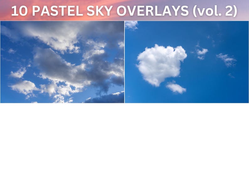 10 Pastel Sky Textures & Overlays Super High Quality Photoshop Overlays ...