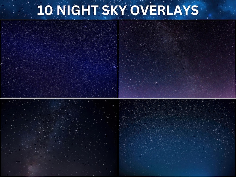10 Night Sky Textures & Overlays | Super High Quality | Photoshop ...