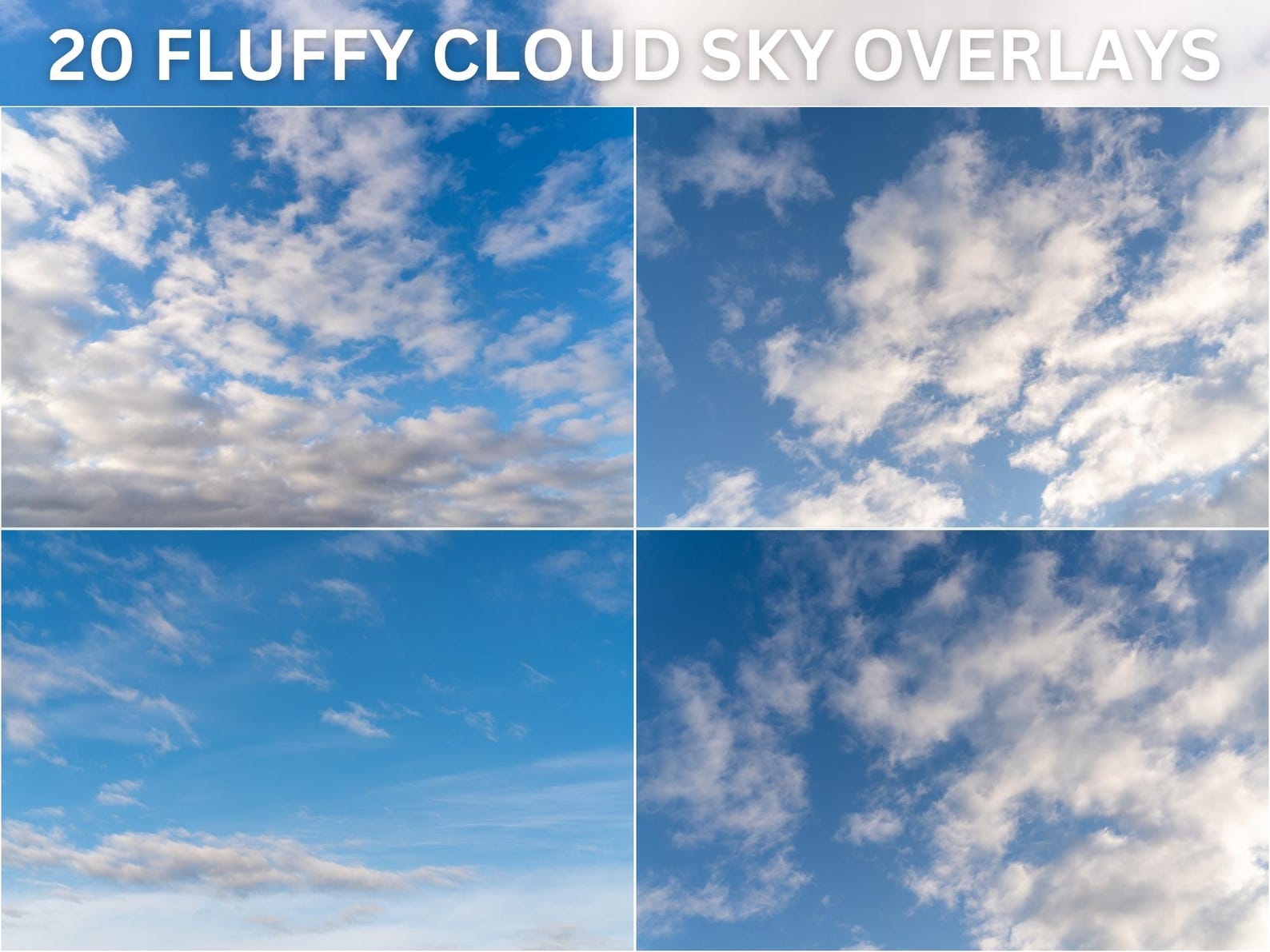 20 Fluffy Clouds Sky Textures & Overlays | Super High Quality ...