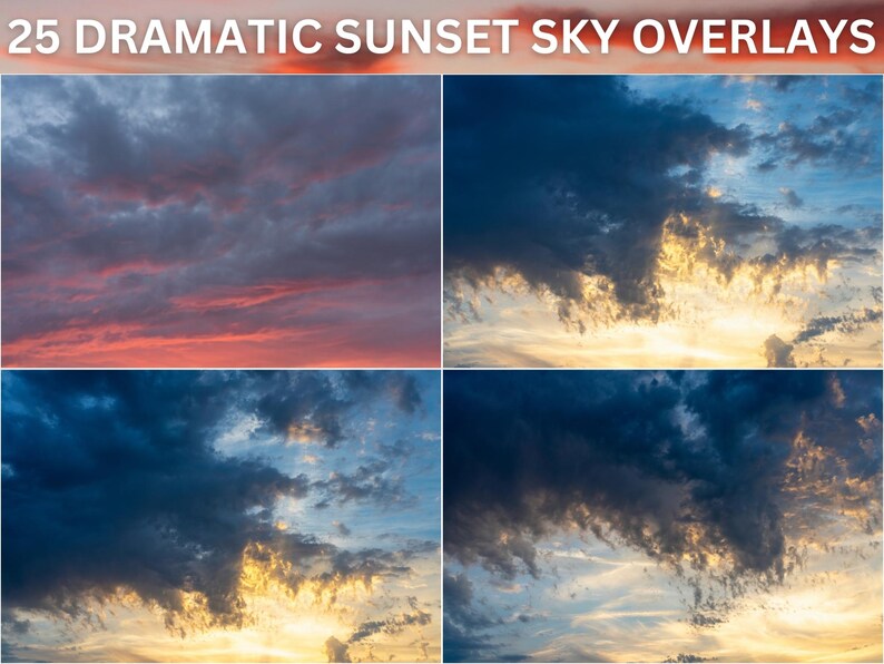 25 Dramatic Sunset Sky Textures & Overlays | Super High Quality ...