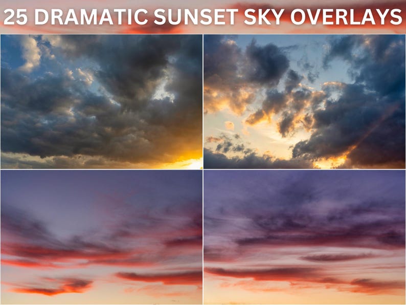 25 Dramatic Sunset Sky Textures & Overlays | Super High Quality ...