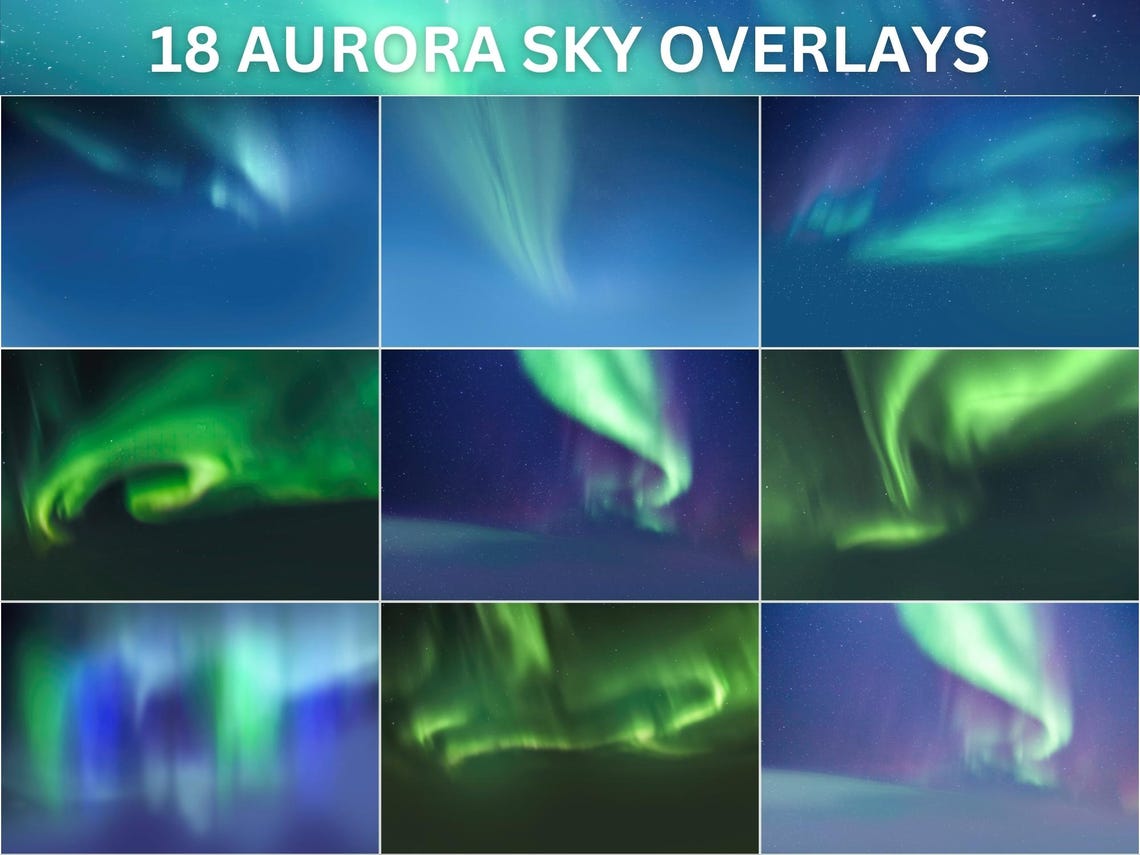 18 Aurora Northern Light Skies Textures & Overlays | Super High Quality ...