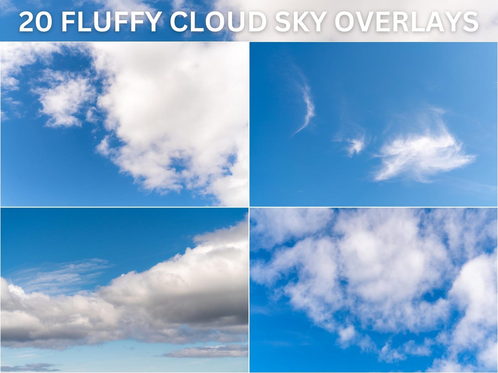 20 Fluffy Clouds Sky Textures & Overlays | Super High Quality ...