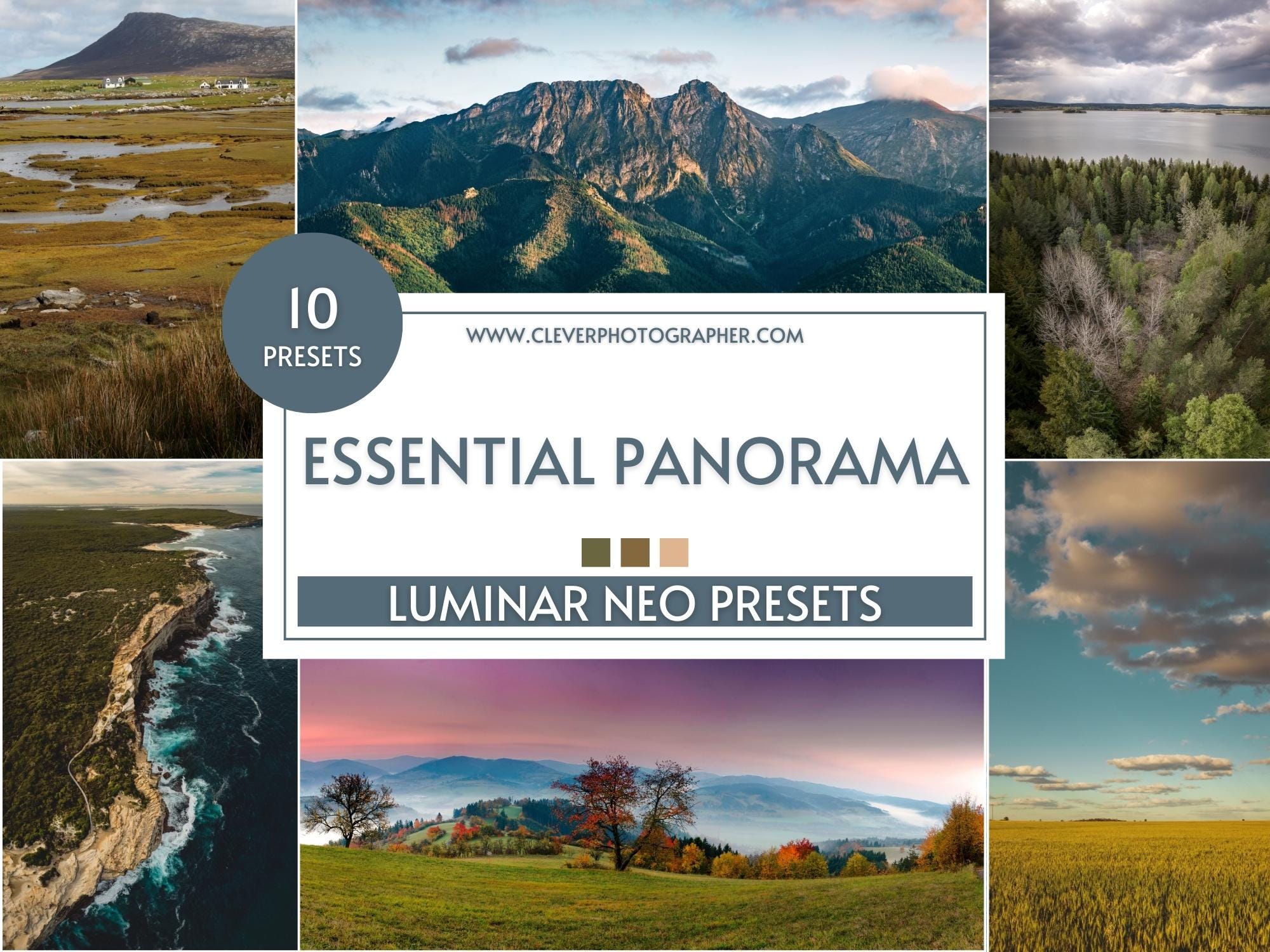 10 Luminar NEO Essential Panorama Landscape Presets | Adjustable Non ...