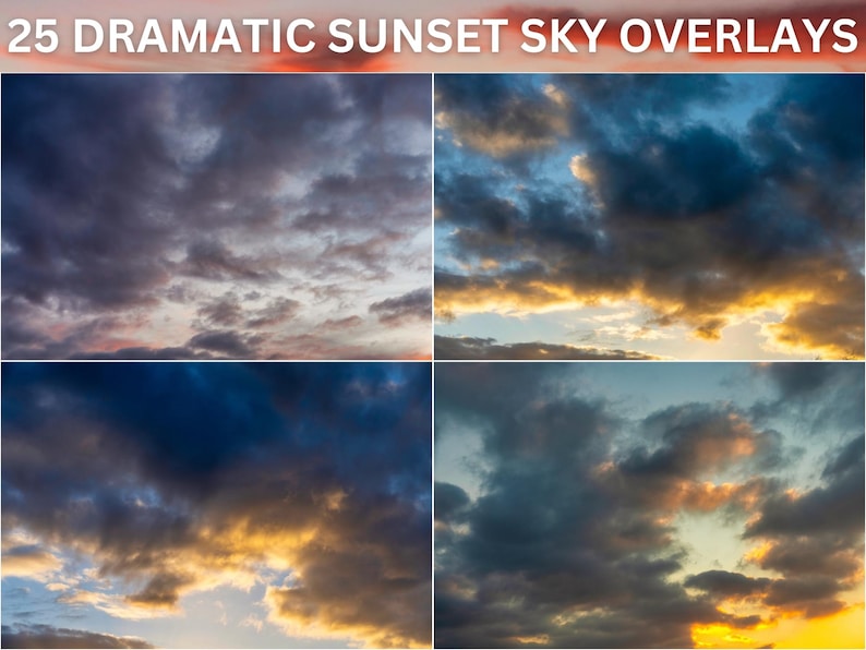 25 Dramatic Sunset Sky Textures & Overlays | Super High Quality ...
