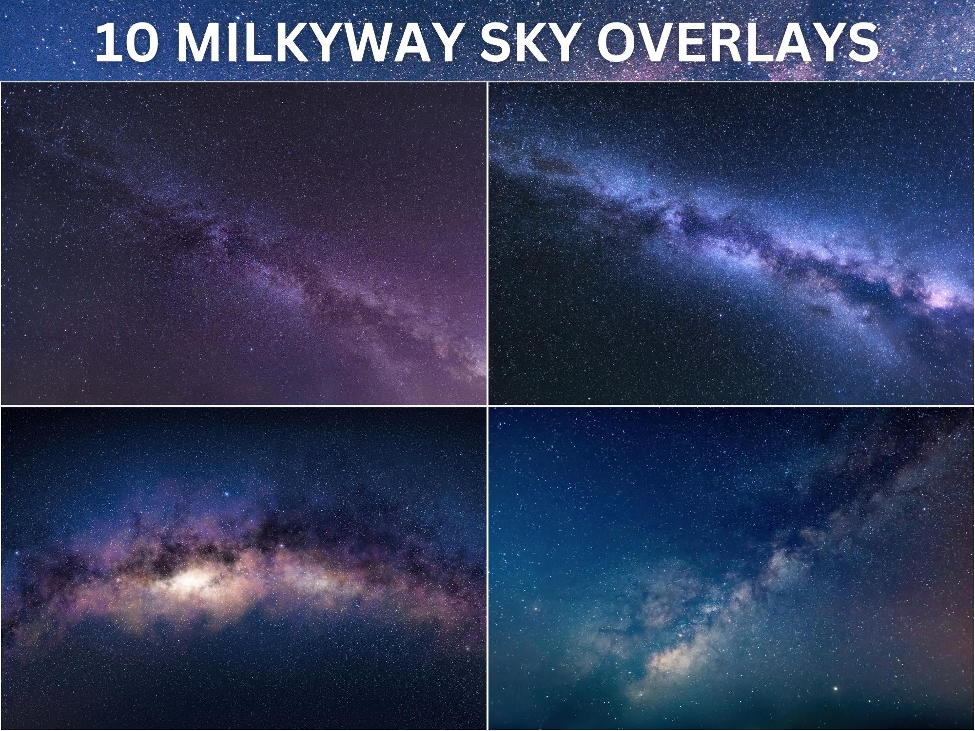 10 Milky Way Sky Textures & Overlays | Super High Quality | Photoshop ...