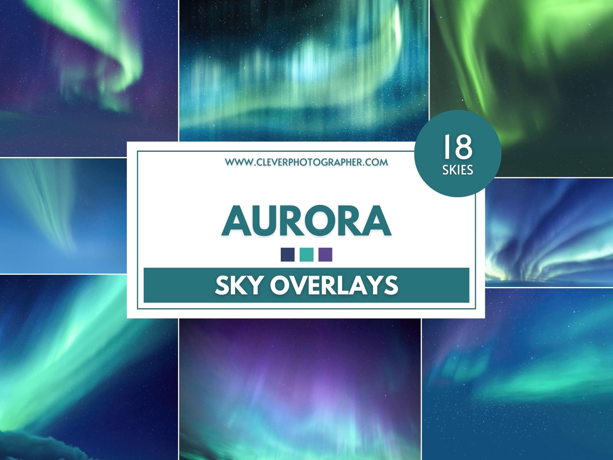 18 Aurora Northern Light Skies Textures & Overlays Super High Quality ...