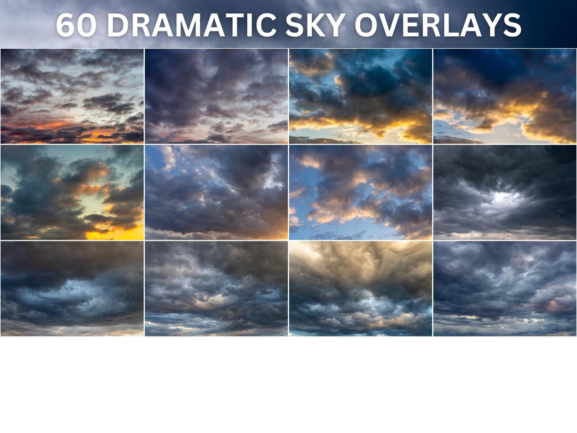 60 Dramatic Sky Textures & Overlays Super High Quality Photoshop ...