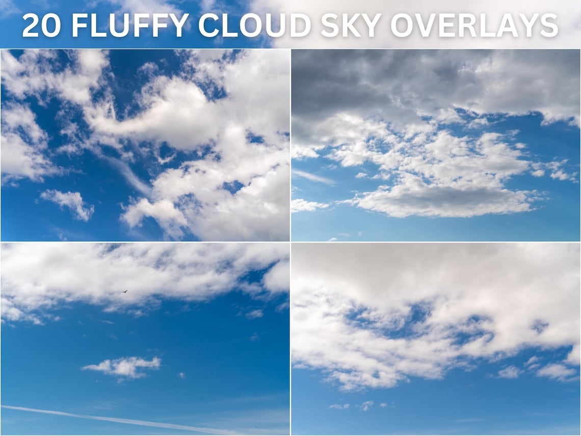 20 Fluffy Clouds Sky Textures & Overlays | Super High Quality ...