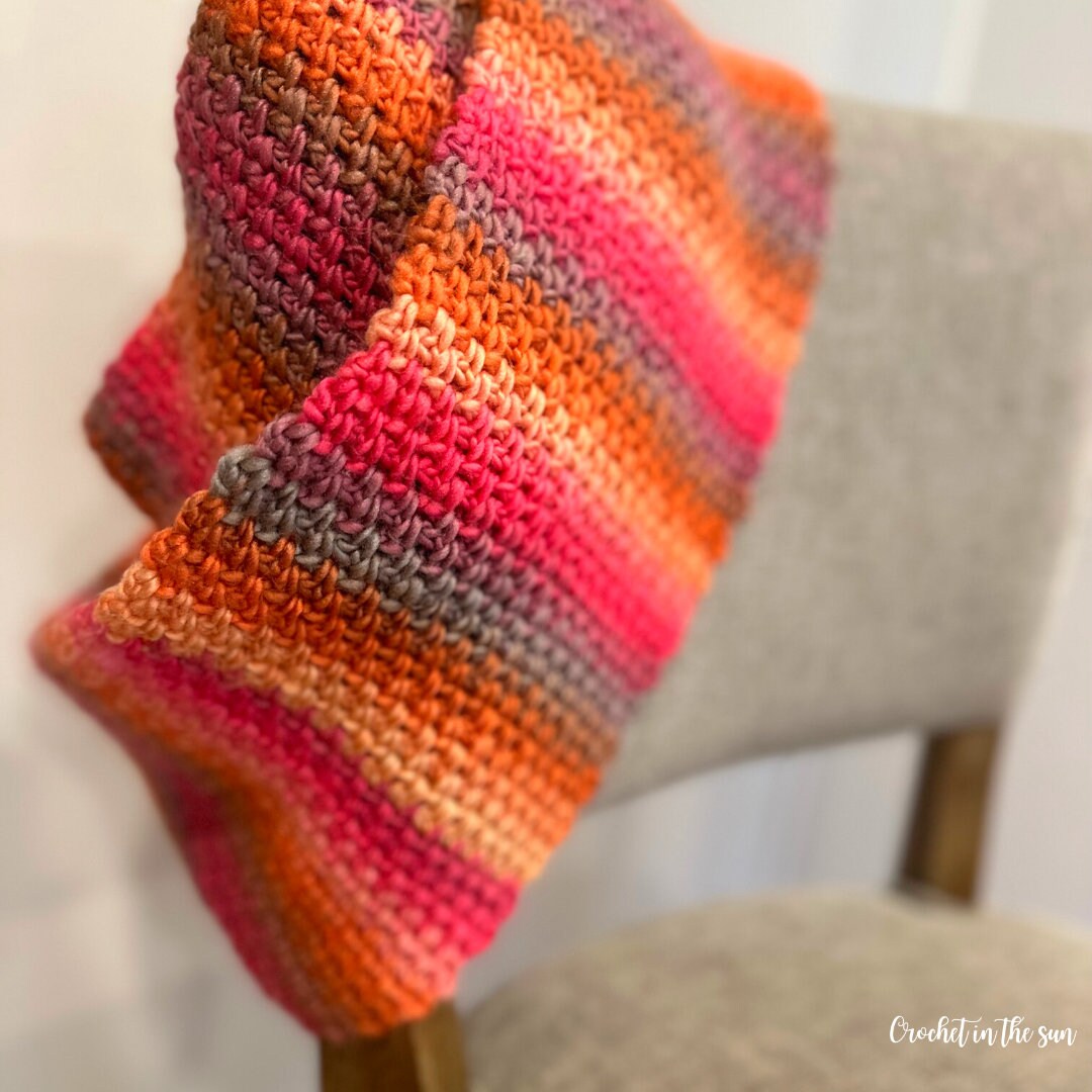 Moss Stitch Crochet Scarf Pattern, Uluru Sunset (PDF Download) - Etsy
