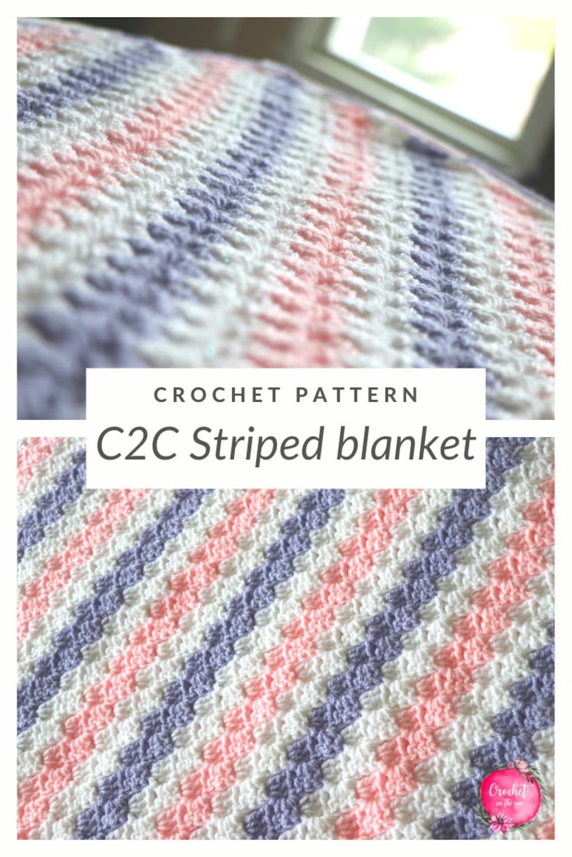 Corner to Corner Striped Blanket Crochet Pattern INSTANT PDF | Etsy UK