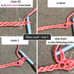 Moss Stitch Crochet Scarf Pattern, Uluru Sunset (PDF Download) - Etsy