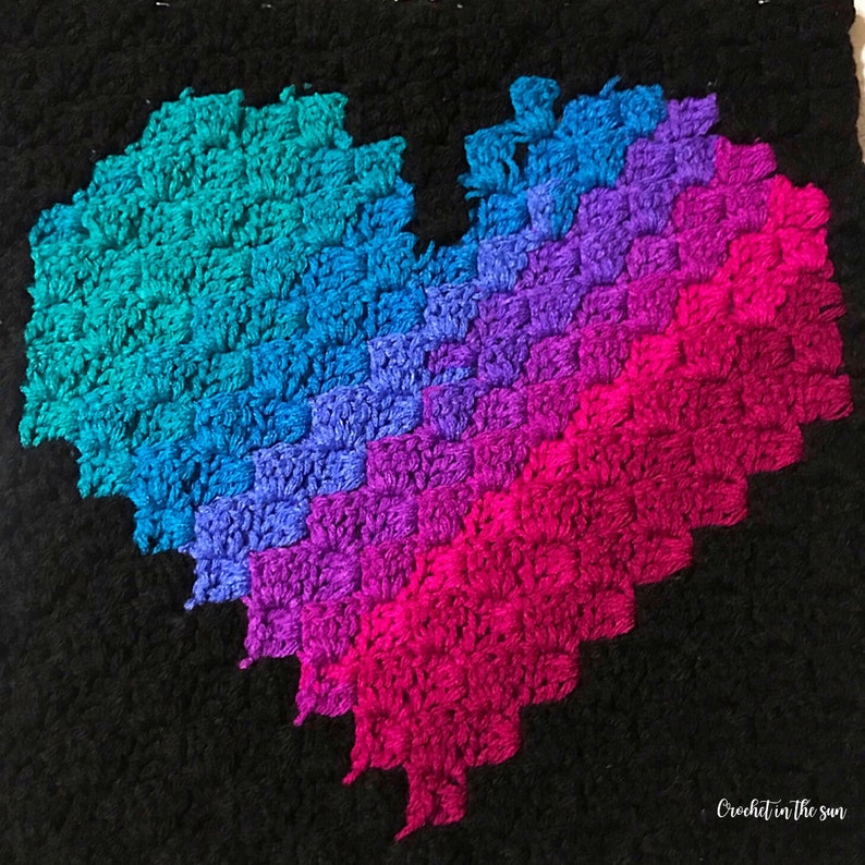 Corner to Corner Heart Crochet Pattern INSTANT PDF DOWNLOAD - Etsy Canada