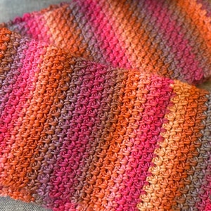 Moss Stitch Crochet Scarf Pattern, Uluru Sunset (PDF Download) - Etsy